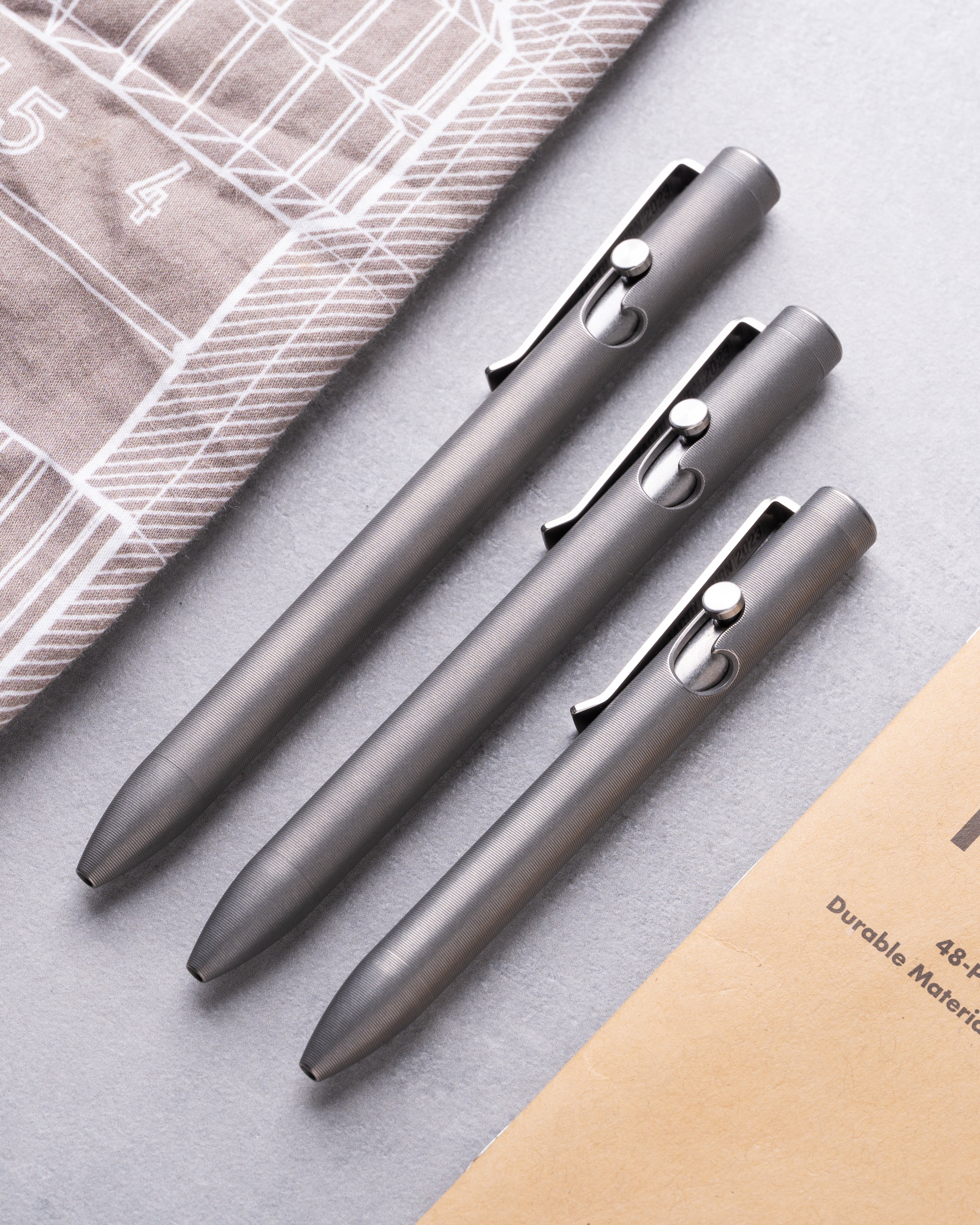 Tactile Turn Stonewashed Titanium Bolt Action Pen | Pen Place | Pen ...